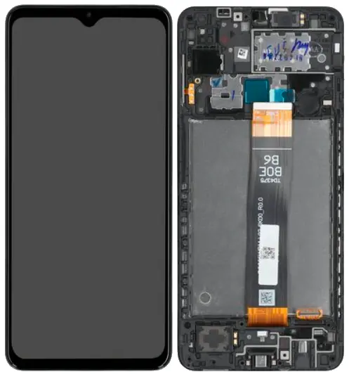Samsung Galaxy A12 Nacho (A127F) LCD Display with Frame (Black) (Original) | Mobile Parts